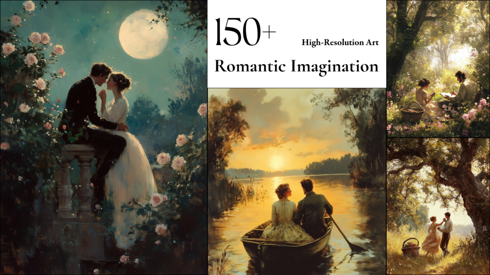 Romantic Imagination: Vintage-Style Art Images