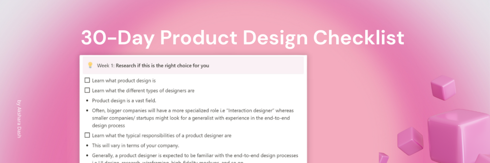 30-Day Product Design Checklist