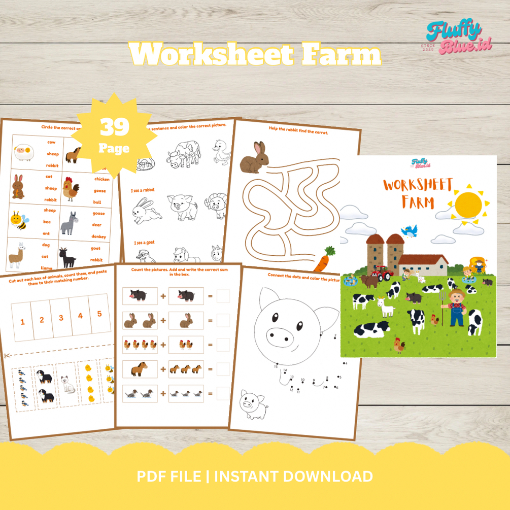 Farm Fun Printable Worksheets for Preschoolers (Ages 3-5)