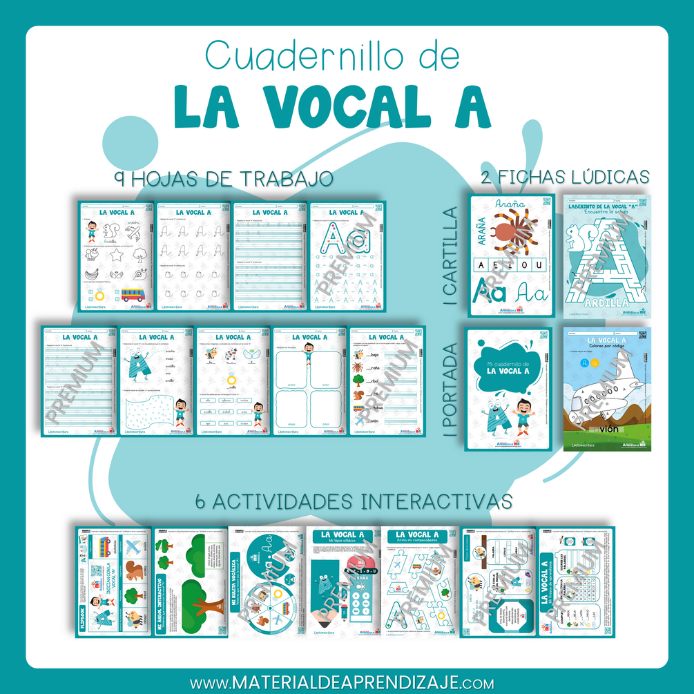 La vocal A: Cuadernillo Premium (PDF) - MATERIAL DE APRENDIZAJE