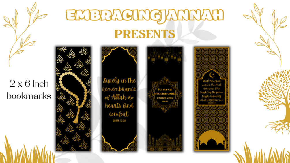 DIGITAL QURAN BOOKMARK PRINTABLES | SET OF 4