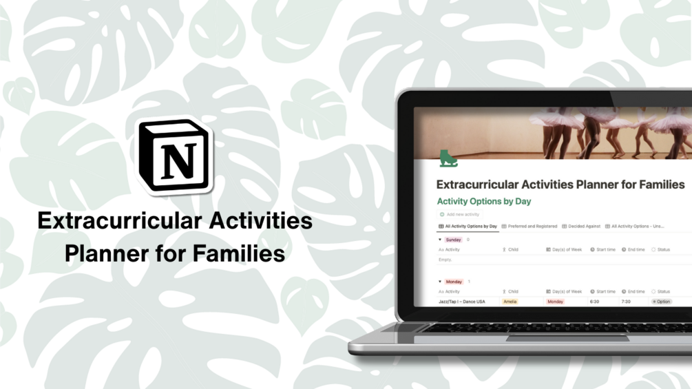 Extracurricular Activities Planner for Families – Notion Template