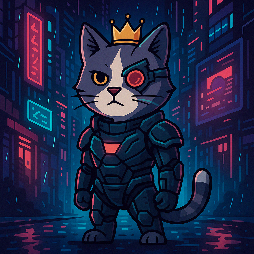 Cybercat Armor – Futuristic Cat Wall Art | Cyberpunk Digital Download ...