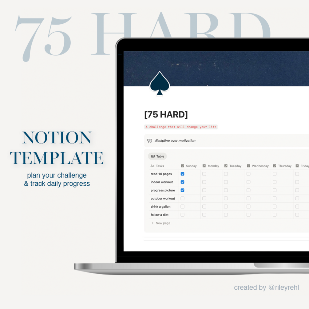 The Ultimate 75 HARD Notion Template