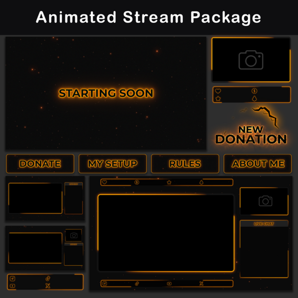 Twitch Overlay Package, Animated Minimalist Stream OBS Overlay for ...