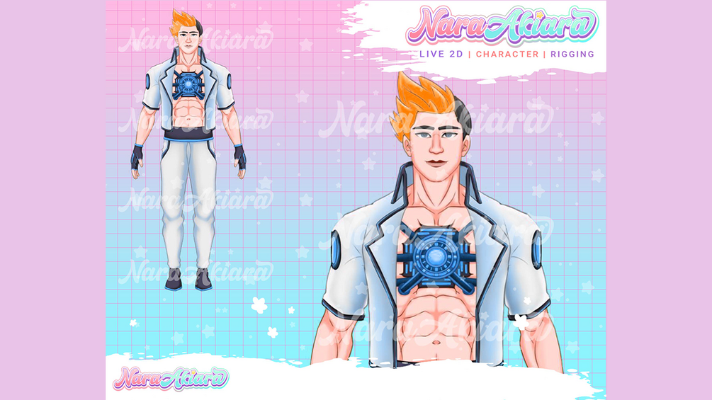 Live2D Vtuber Model Male Cartoon