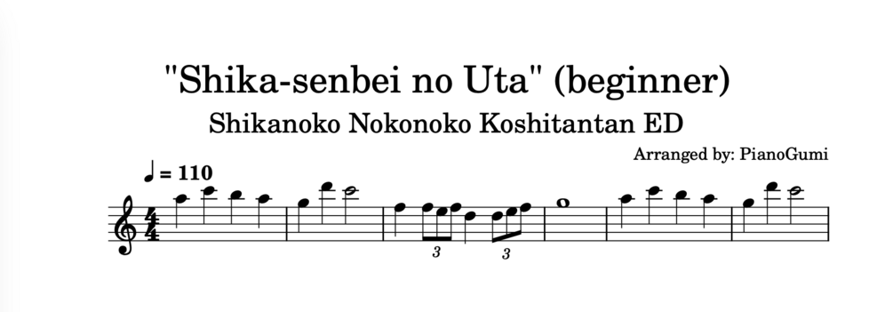 Shikanoko Nokonoko Koshitantan ED - "Shika-senbei no Uta" - BEGINNER ...