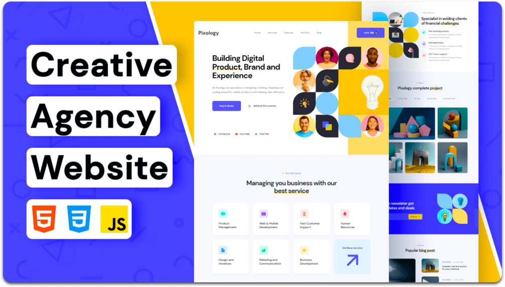 Pixology - Digital Agency Website Source-Code (html,css & js)