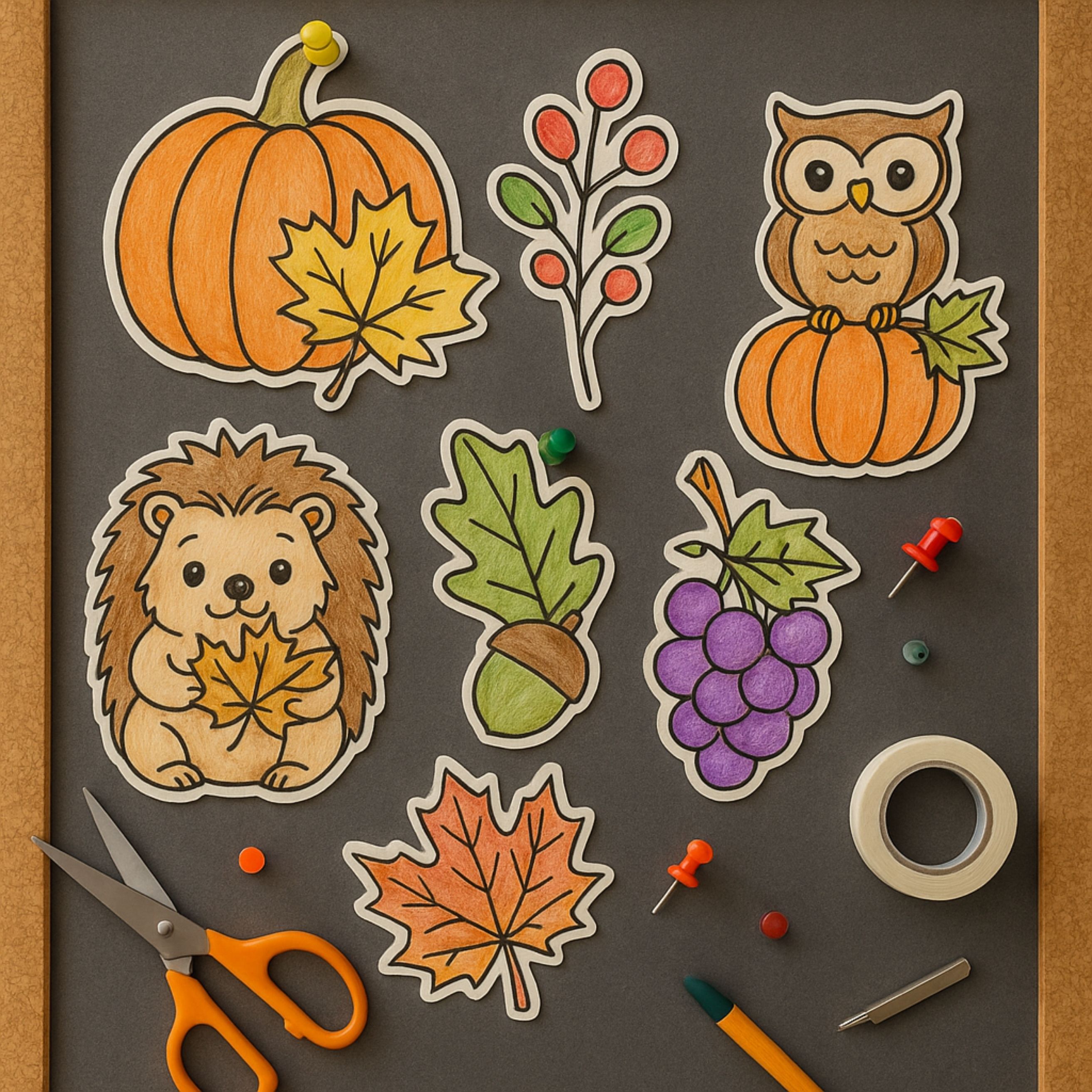 Fall & Autumn Coloring Templates for Crafts | Fun Classroom Decorations ...