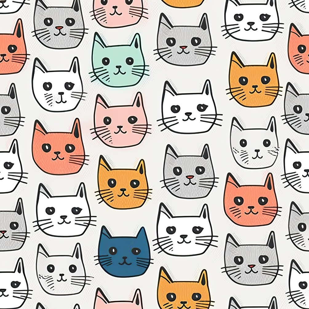 Cute simple cat pattern