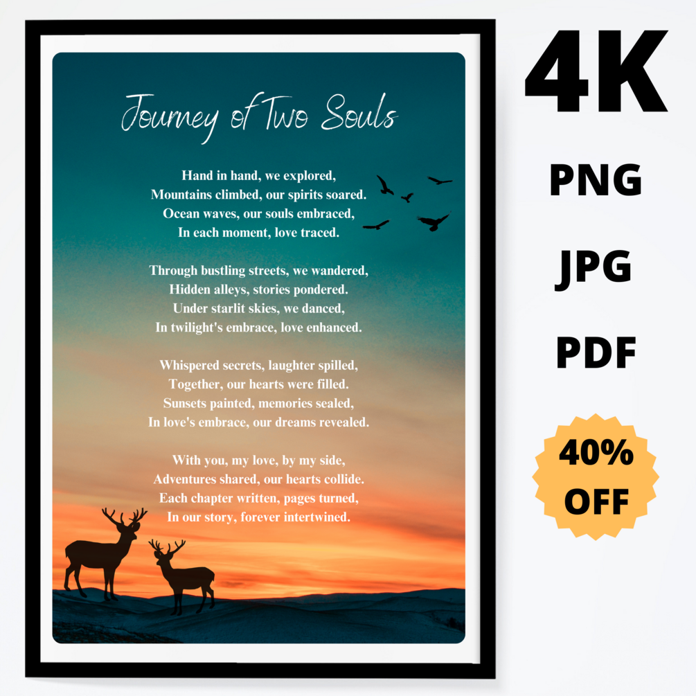 Wall Art, Decor, Gift: Journey of Two Souls