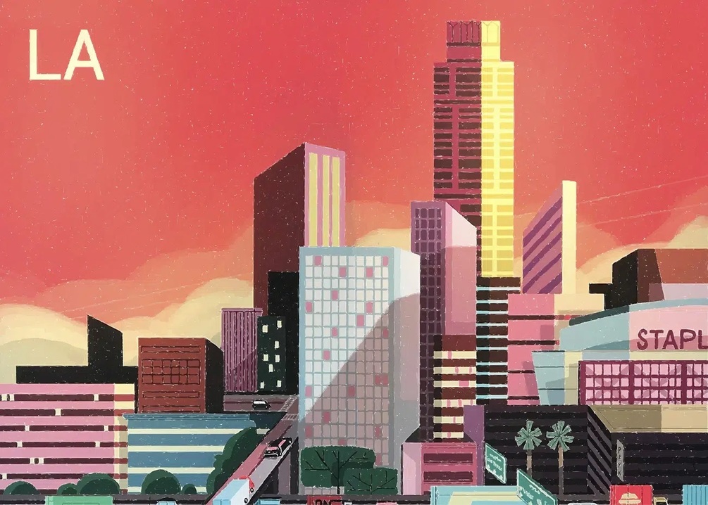 Los Angeles City Vector Art