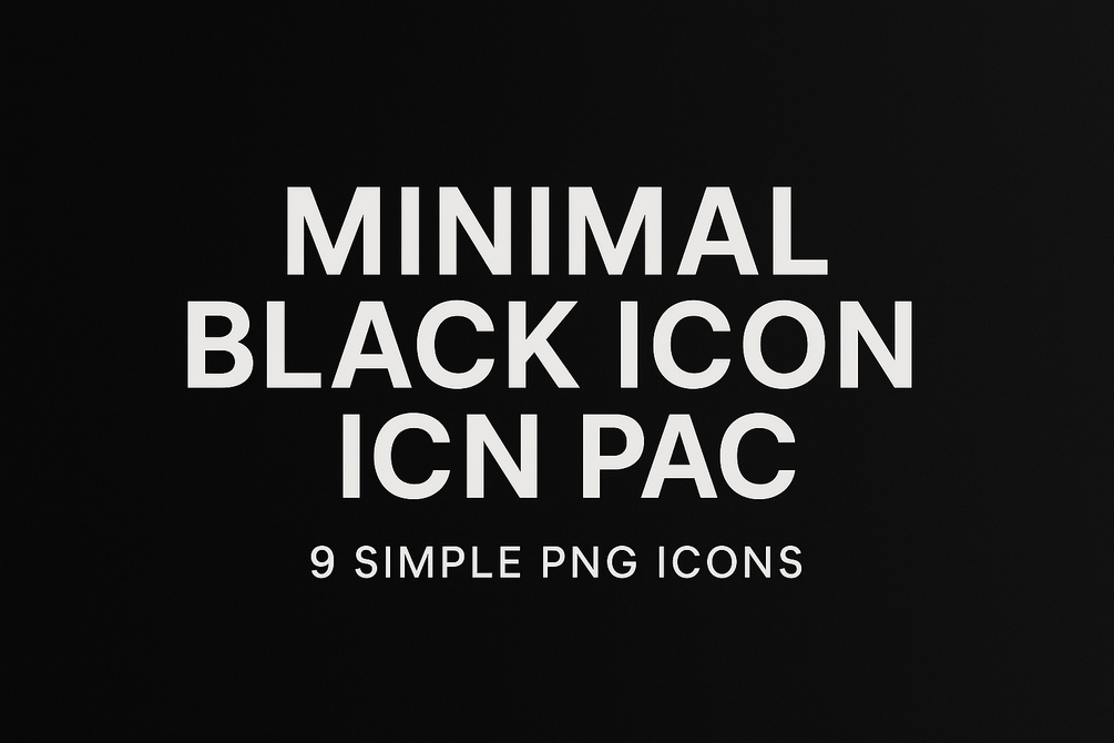 Minimal Black Icon Set (9 PNG)