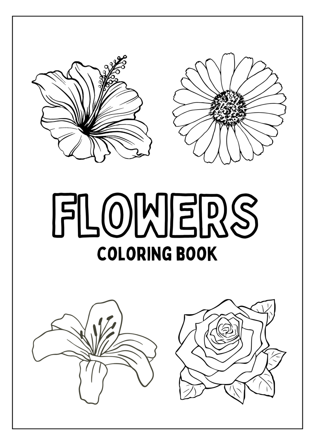 Colorful Blooms: A Simple Flower Coloring Book