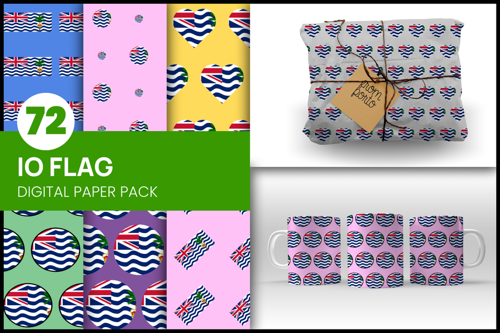 IO Flag Seamless Patterns