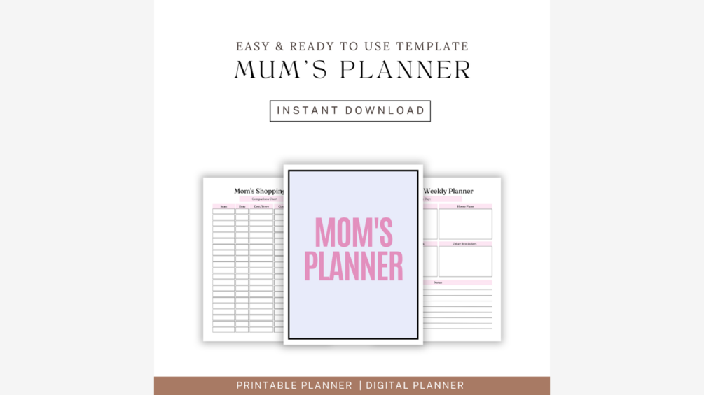 Mom Planner | Printable + Digital PDF for Daily Life, Goals