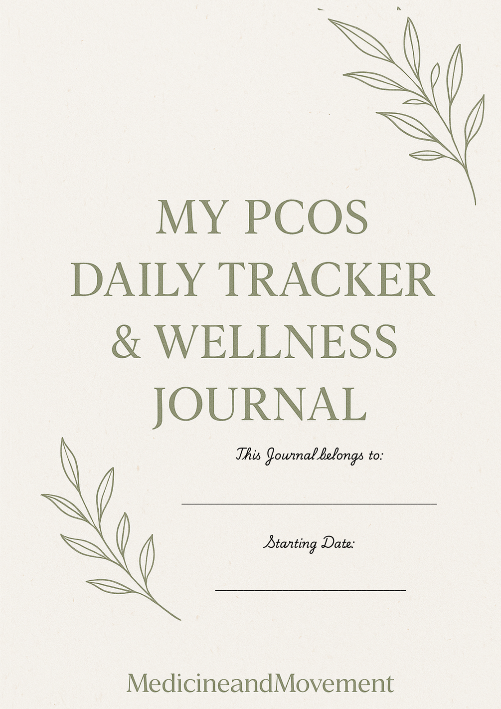 PCOS Daily Tracker and Wellness Journal | Printable & Digital PDF | 30 ...