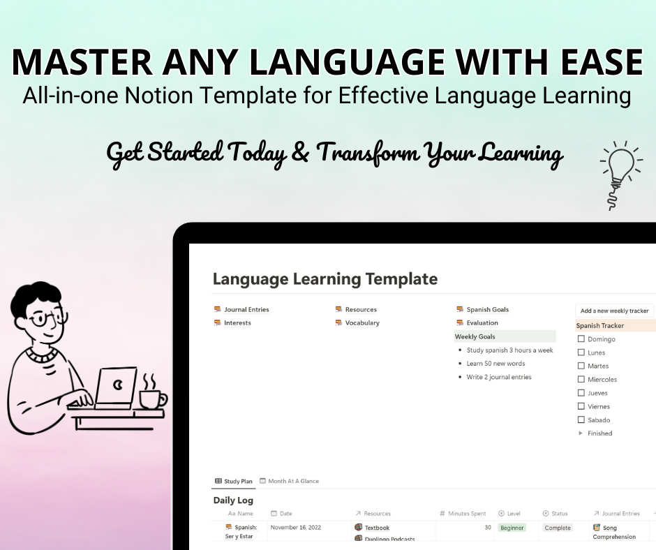 Language Learning Notion Template