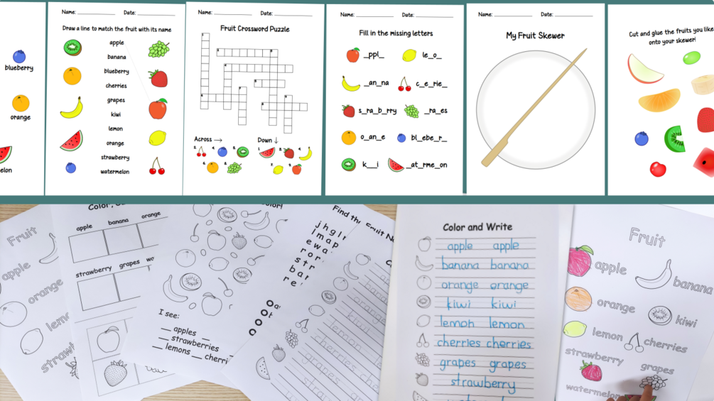 Fruit Activity Worksheets for Kids