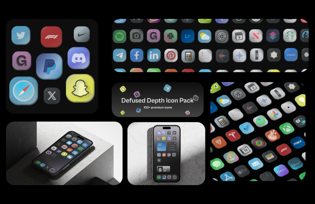 Defused Depth Icon Pack for IOS and Ipad OS | Icon Pack for iPhone and ...