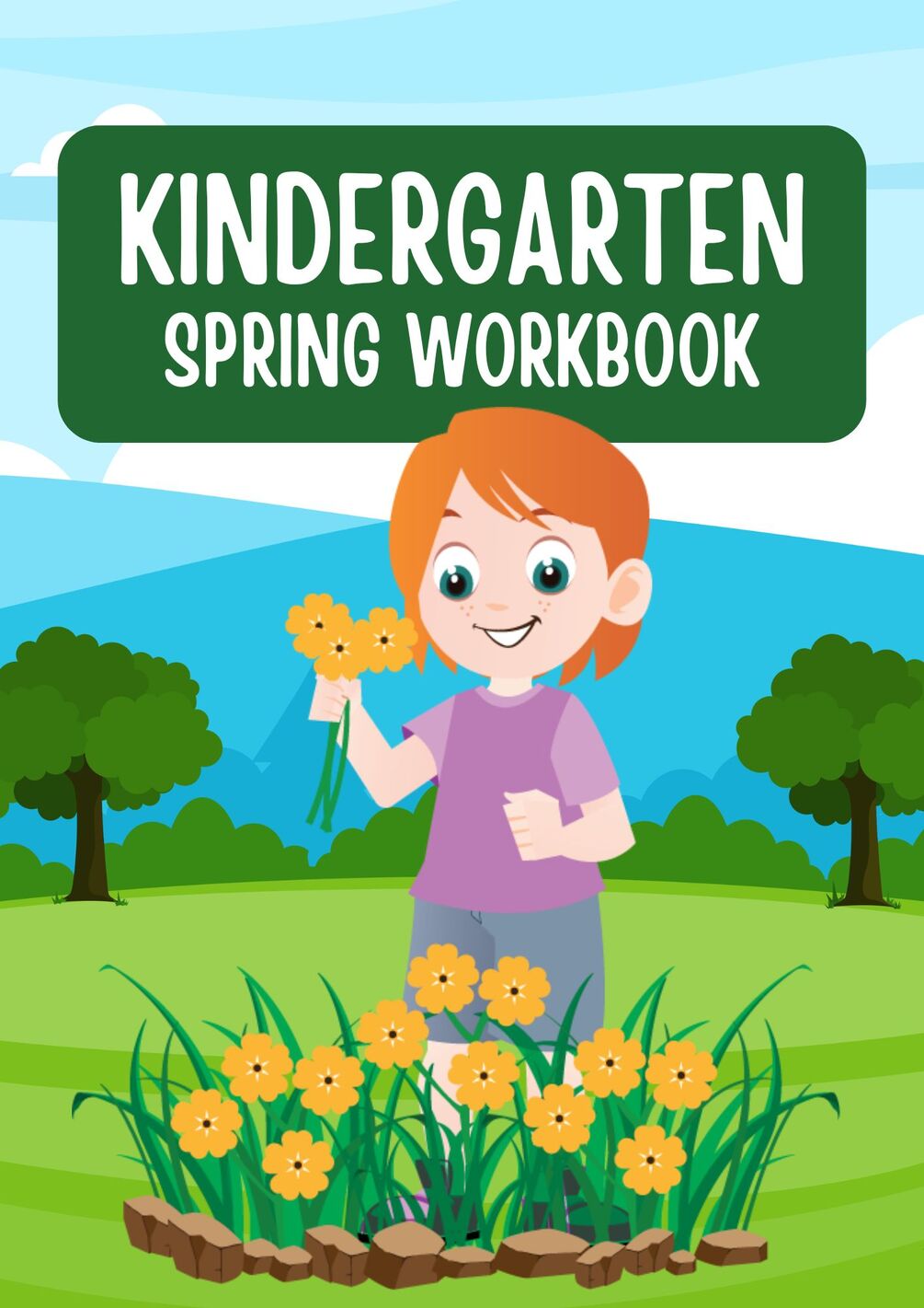 Spring Kindergarten Workbook in Colourful Illustrative Style