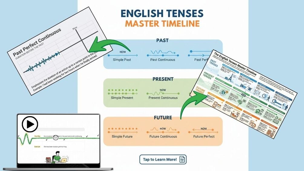 Master the English Tenses: The Visual Timeline Guide PLUS Explainer Video!