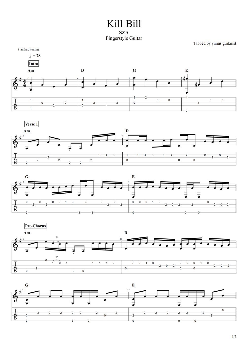 TAB. Kill Bill - SZA