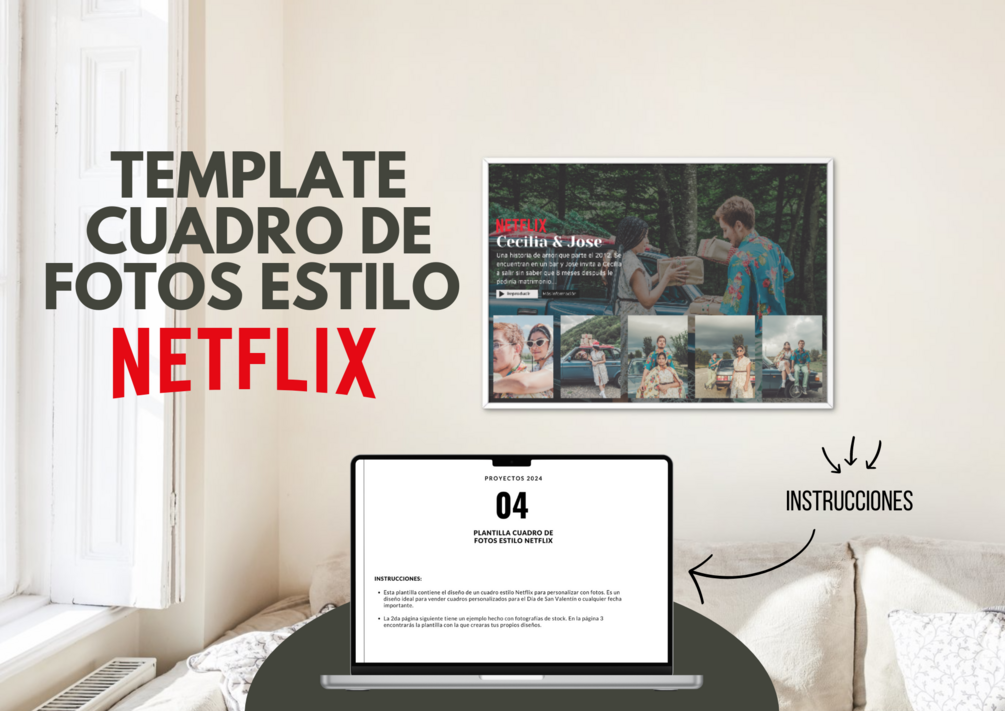 Plantilla cuadro de fotos estilo Netflix.
