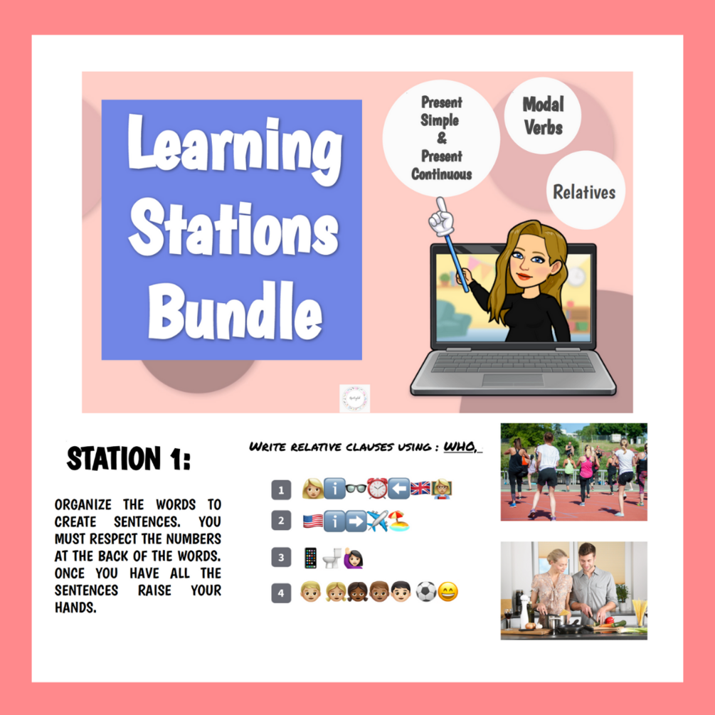 Learning Stations Bundle: Present Simple-Continuous /Relative Clauses ...