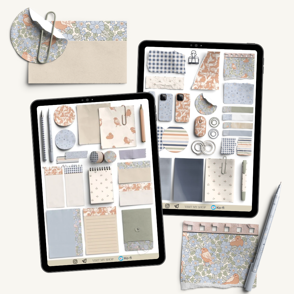 March Paper stickers, GoodNotes & PNG