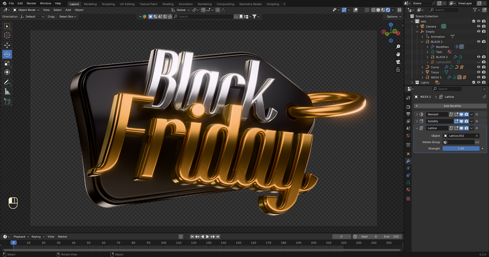 Selo 3D - Black Week - Blender