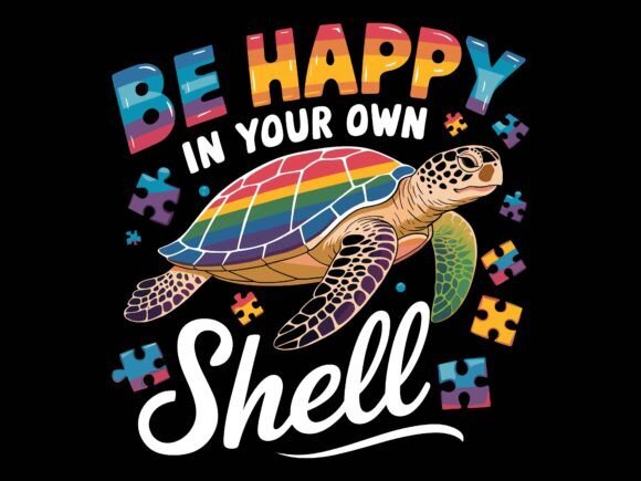 Be Happy Autism Turtle Awareness SVG.