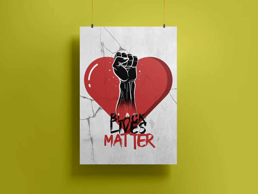 Black Lives Matter Wall art Poster Heart Digital