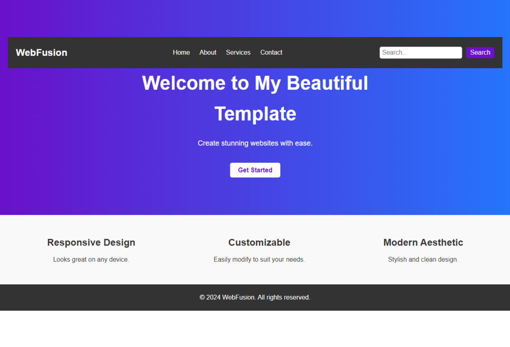 WebFusion: Modern and Responsive Template