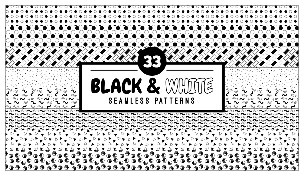 33 Black & White Seamless Patterns