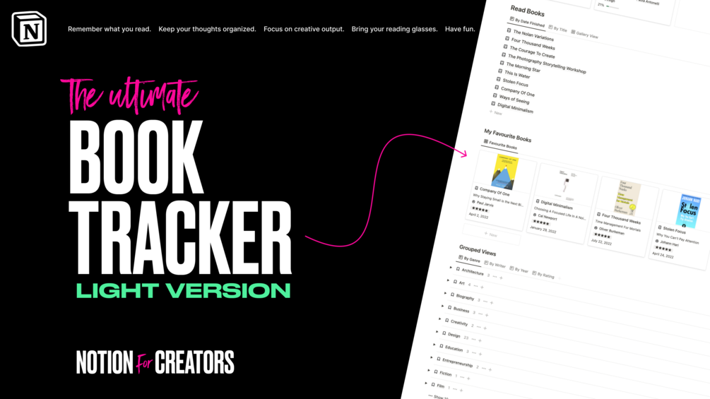 Notion Book Tracker (Light Version)