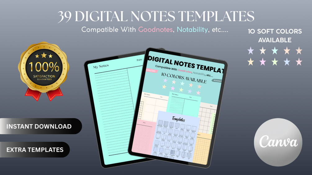 39 DIGITAL NOTES TEMPLATES I Digital Notes Templates (Letter Size ...