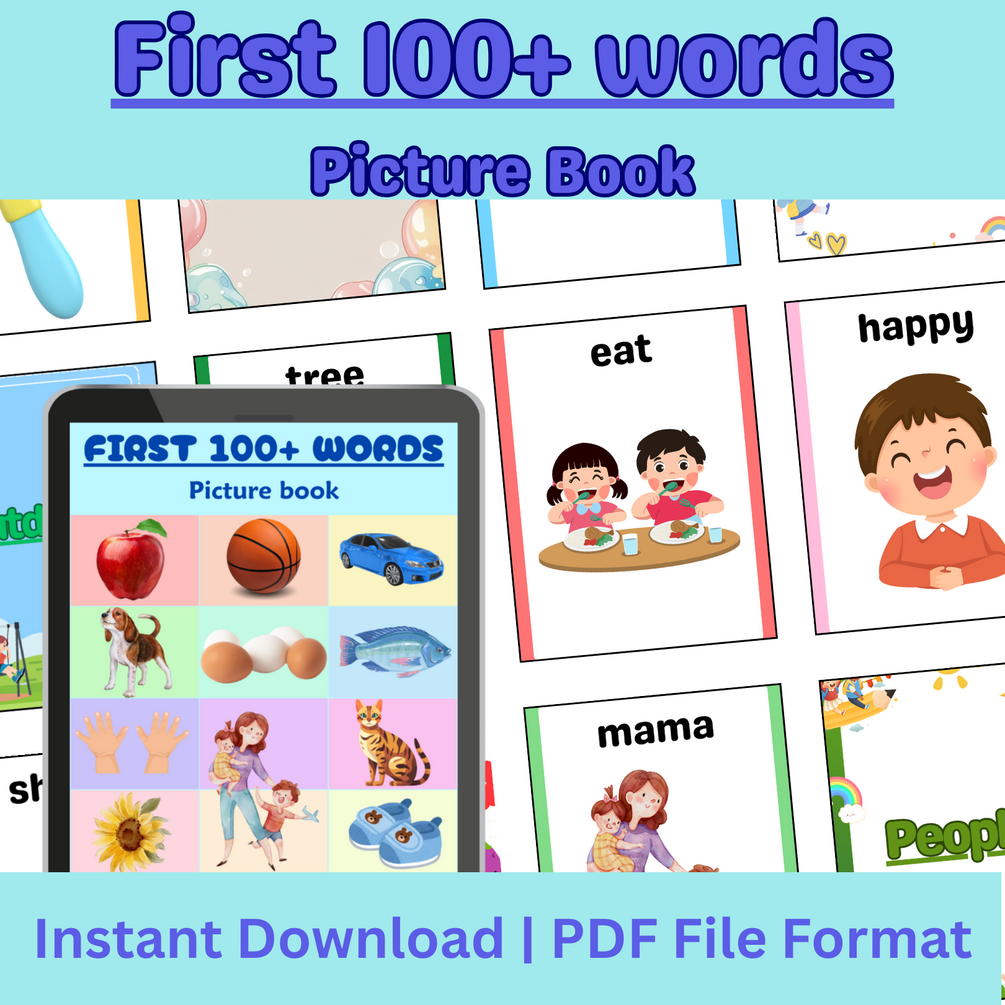 First 100 Words Picture Book for Baby and Toddlers | Pastel Early ...