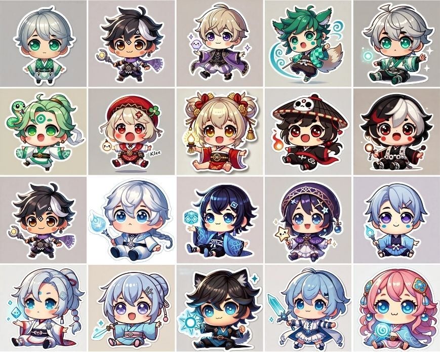 44 Chibi Bundle || Digital Art Inspired by Genshin Impact Characters 🎨