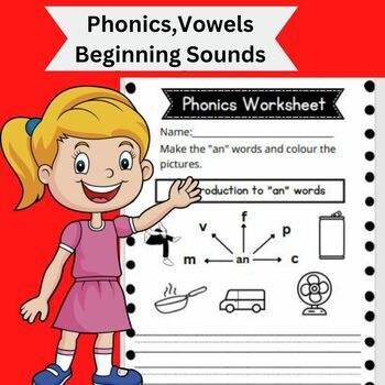 Phonics Worksheets,Vowels,Beginning Sound