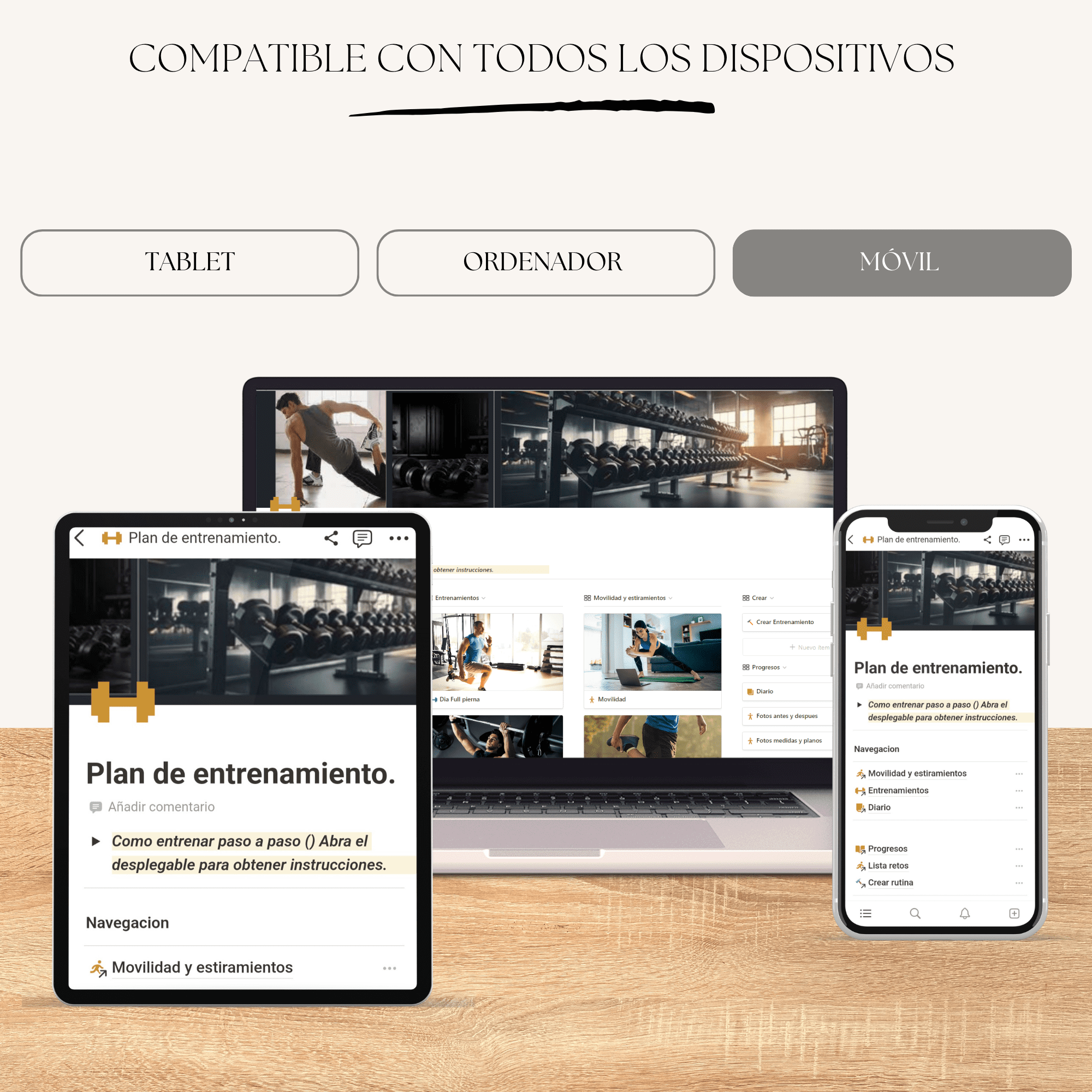 Planeador Fitness. Plan de entrenamiento guiado.