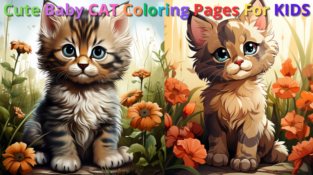 Cute Baby CAT Coloring Pages For KIDS