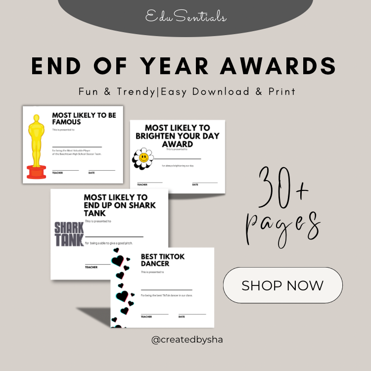 Fun End-of-Year Student Awards Bundle – 30+ Printable Classroom ...