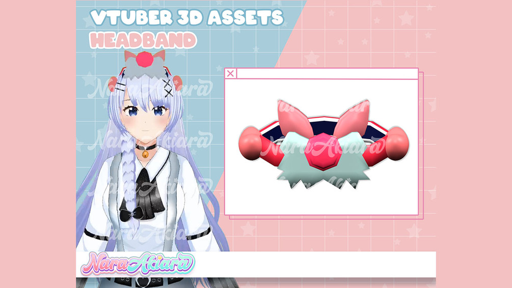 3D Vtuber Assets Headband V41 Vroid Commission, 3D assets ready to use ...