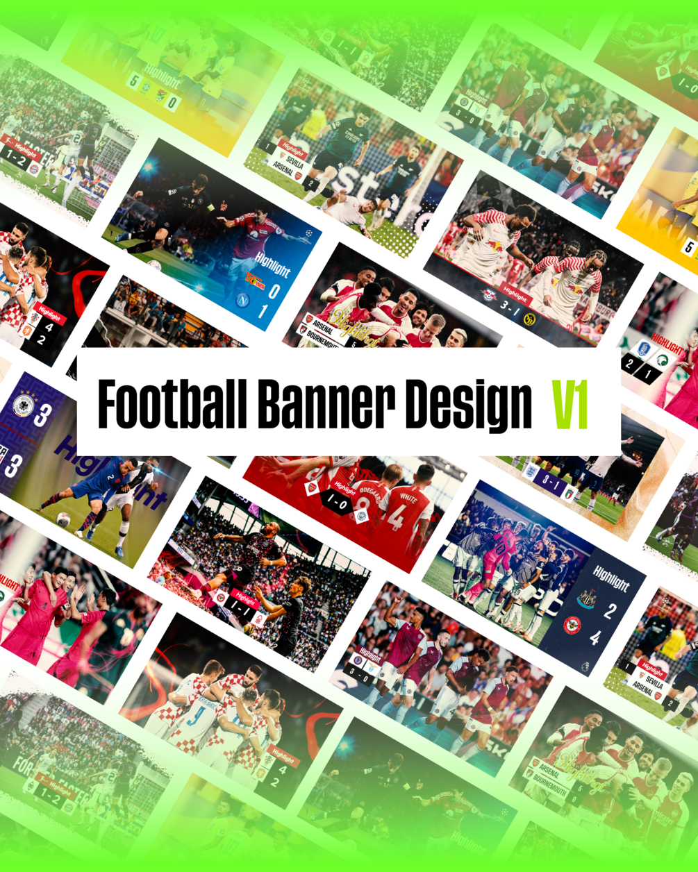 Football banner design for thumbnails Highlights Vol. 1