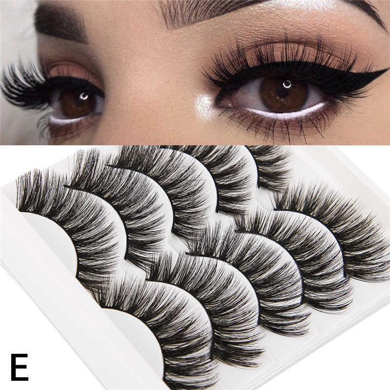 5 Pairs 3D Faux Mink Hair Soft False Eyelashes Fluffy Wispy Long Thick ...
