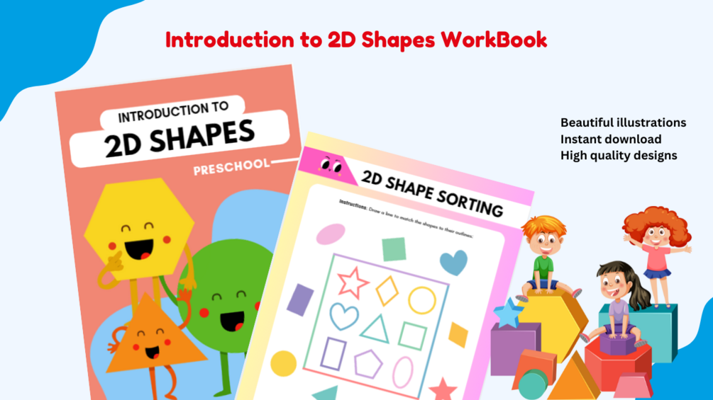 Introduction to 2D Shapes WorkBook (Printables Instant Download)