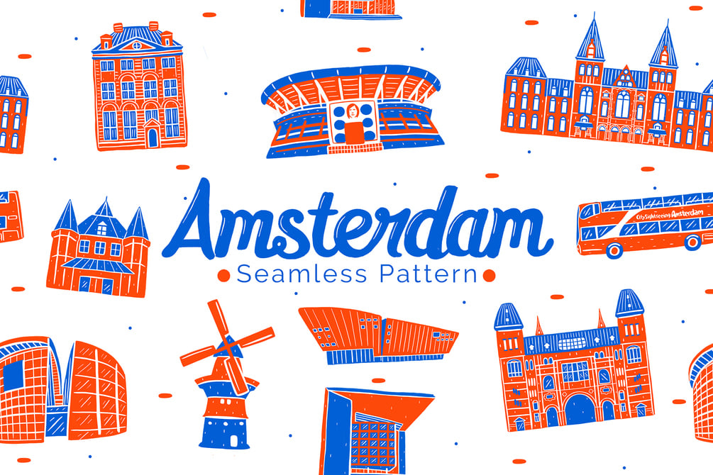 Amsterdam Seamless Pattern Package