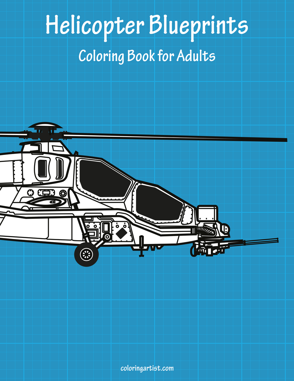 Helicopter Blueprints Coloring Book for Adults