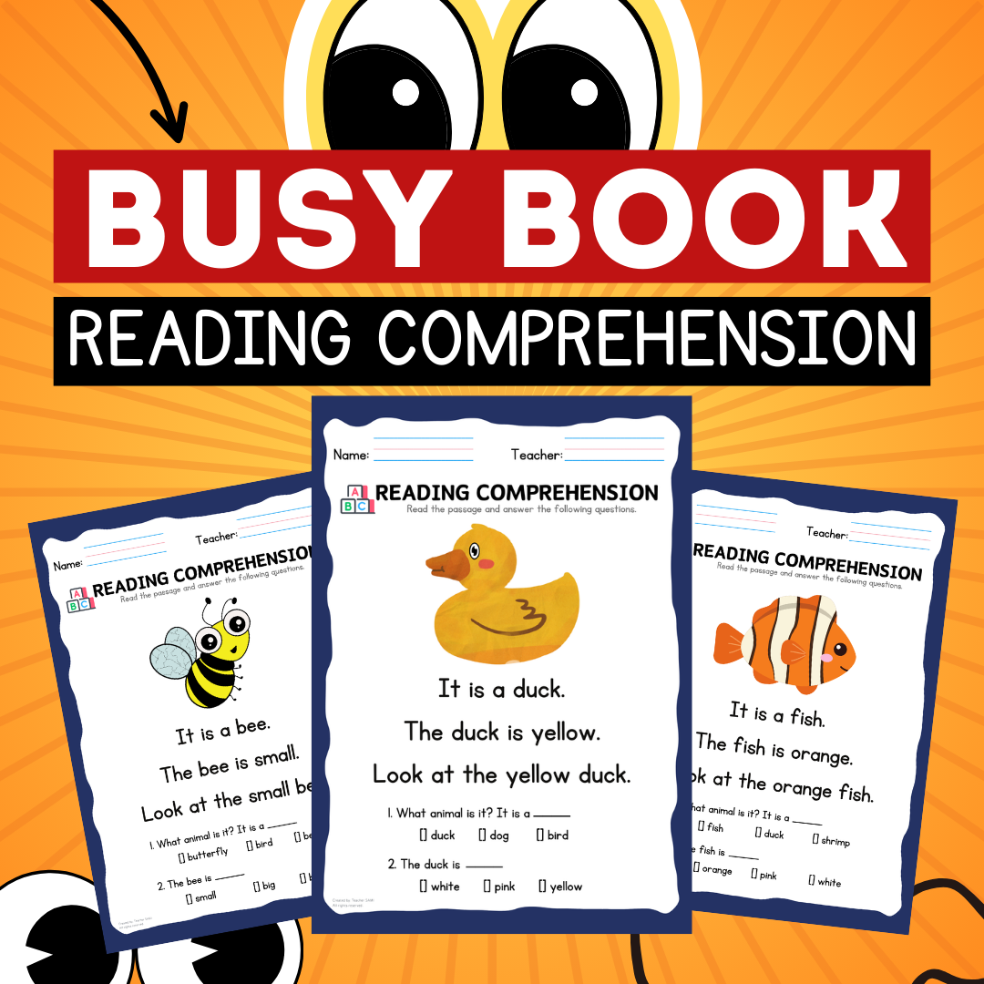 100-page KIDS BUSY BOOK with Reading Comprehensions, coloring worksheet ...